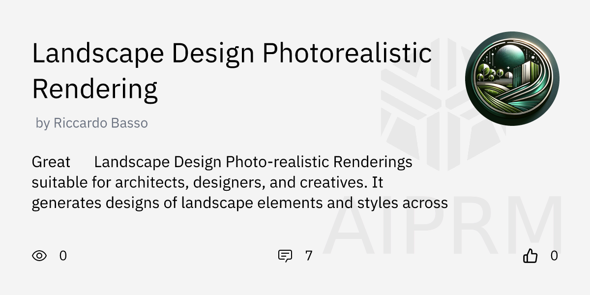 GPT "Landscape Design Photorealistic Rendering" by "Riccardo Basso ...