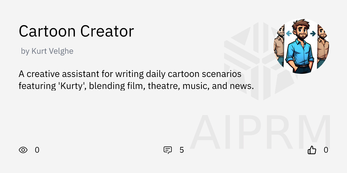 GPT "Cartoon Creator" by "Kurt Velghe" - AIPRM for ChatGPT