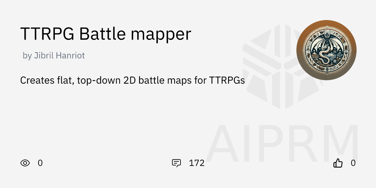 GPT "TTRPG Battle mapper" by "Jibril Hanriot" - AIPRM for ChatGPT