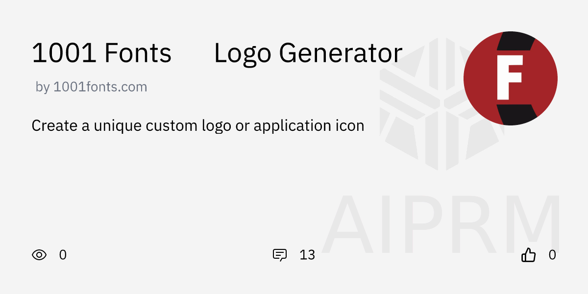 GPT "1001 Fonts ⚙️ Logo Generator" by "1001fonts.com" - AIPRM for ChatGPT