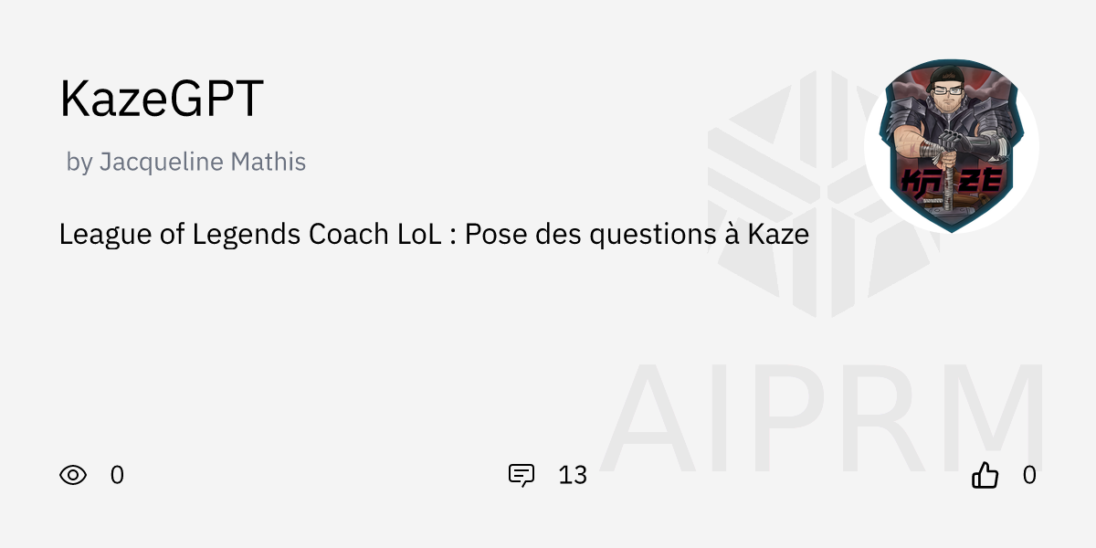 GPT "KazeGPT" by "Jacqueline Mathis" - AIPRM for ChatGPT