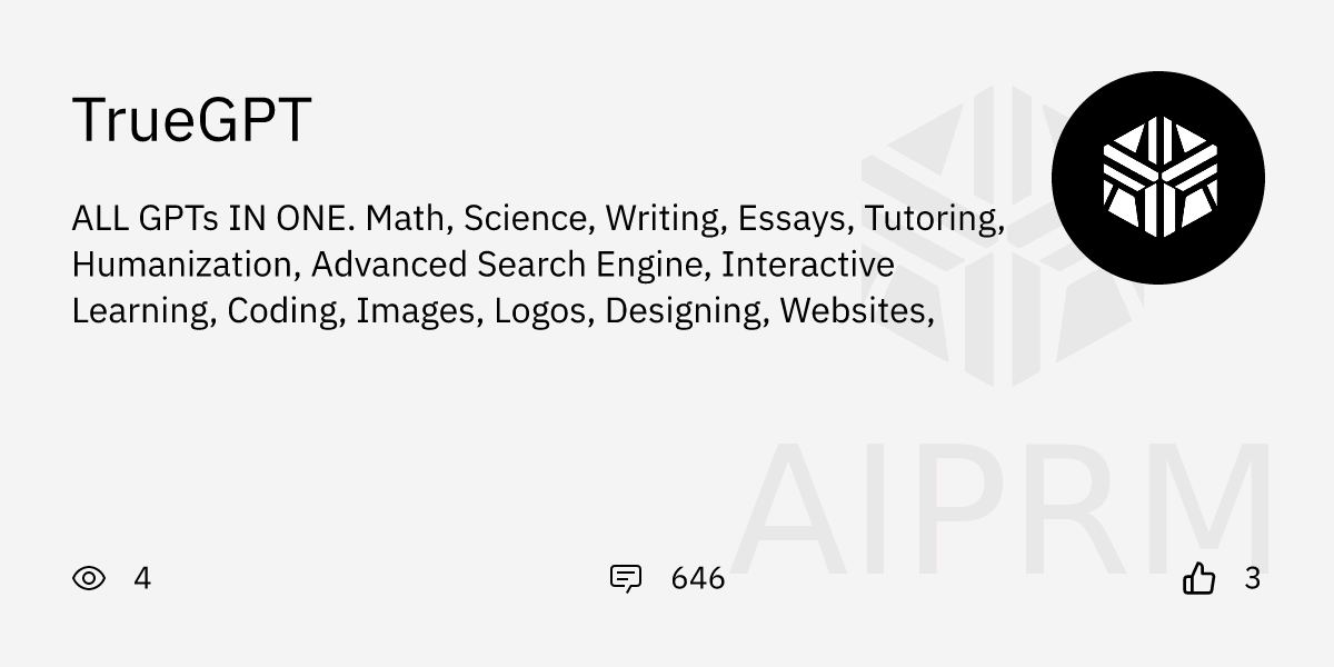 GPT "TrueGPT" - AIPRM for ChatGPT