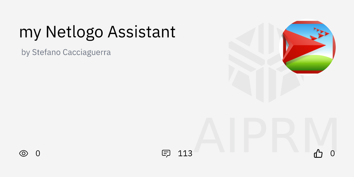 GPT "my Netlogo Assistant" by "Stefano Cacciaguerra" - AIPRM for ChatGPT