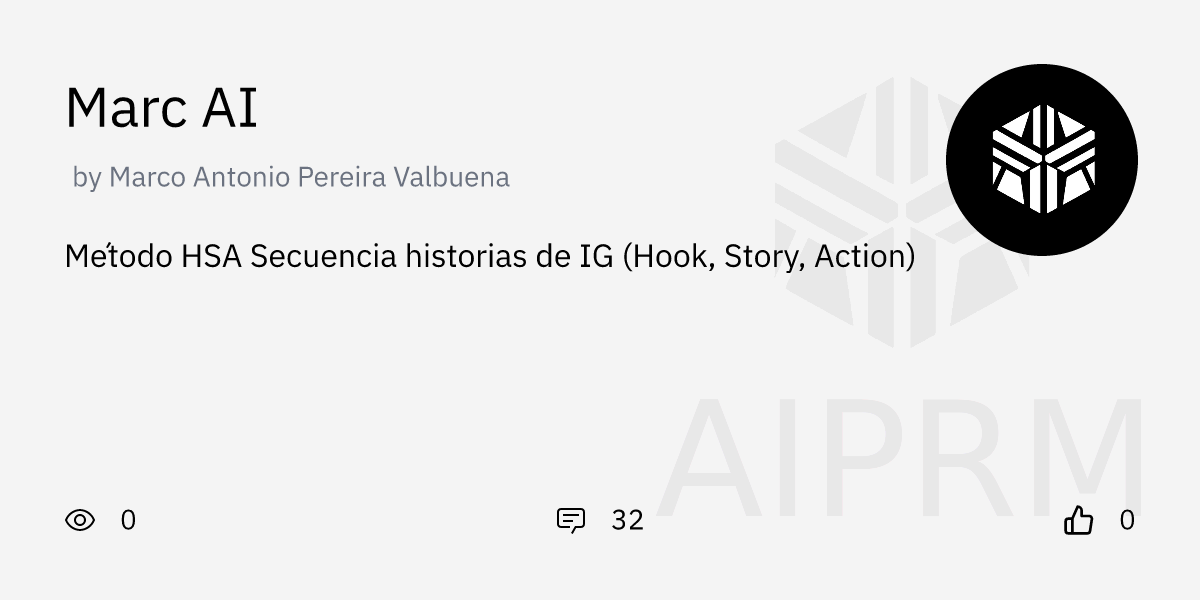 GPT "Marc AI" by "Marco Antonio Pereira Valbuena" - AIPRM for ChatGPT