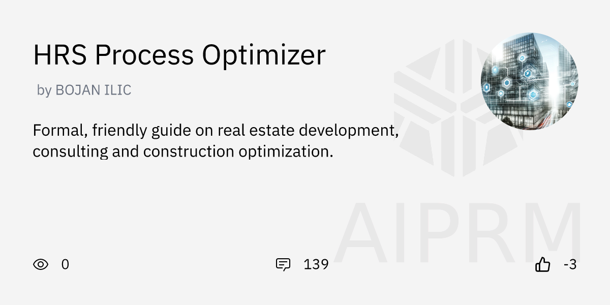 GPT "HRS Process Optimizer" by "BOJAN ILIC" - AIPRM for ChatGPT