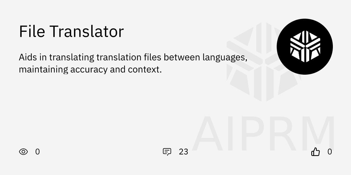 GPT "File Translator" - AIPRM for ChatGPT