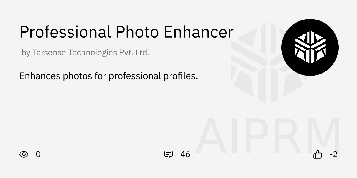 GPT "Professional Photo Enhancer" by "Tarsense Technologies Pvt. Ltd ...