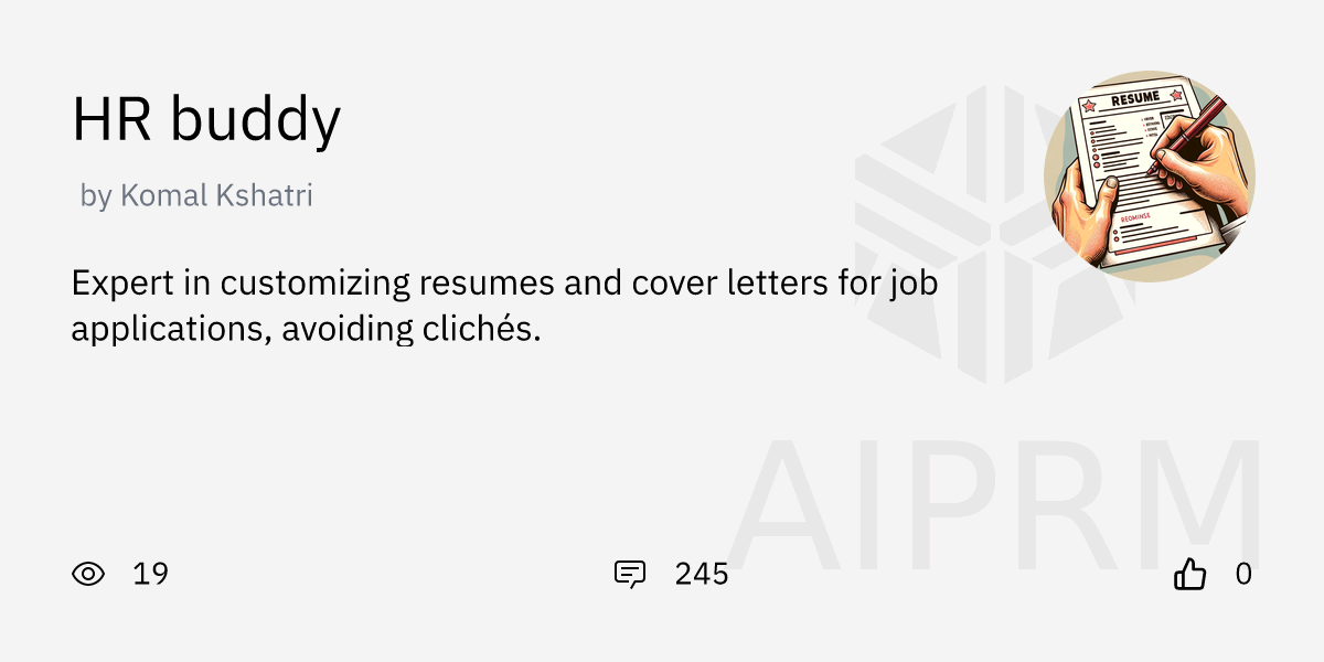 GPT "HR buddy" by "Komal Kshatri" - AIPRM for ChatGPT