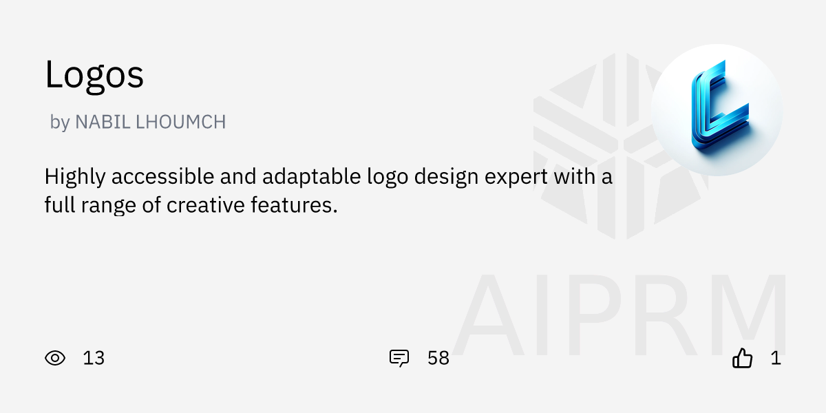 GPT "Logos" by "NABIL LHOUMCH" - AIPRM for ChatGPT