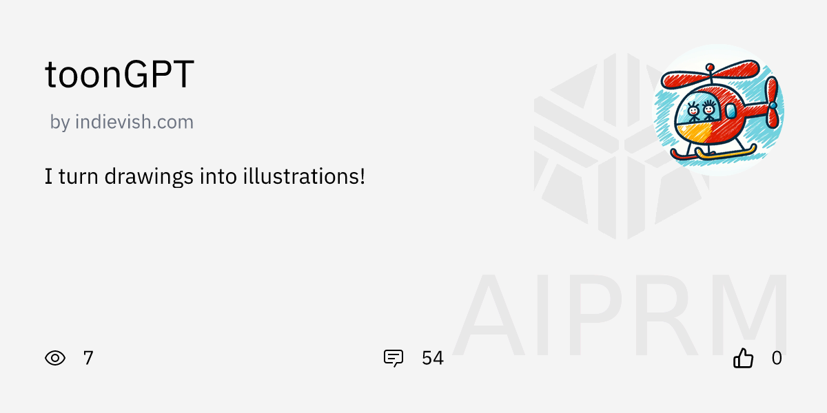 GPT "toonGPT" by "indievish.com" - AIPRM for ChatGPT