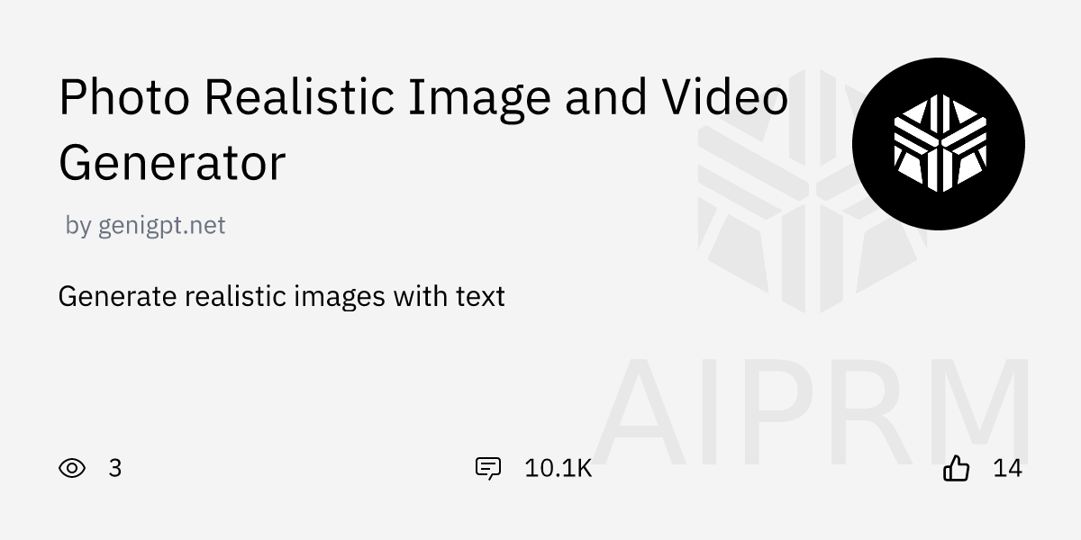 GPT "Photo Realistic Image and Video Generator" by "genigpt.net ...