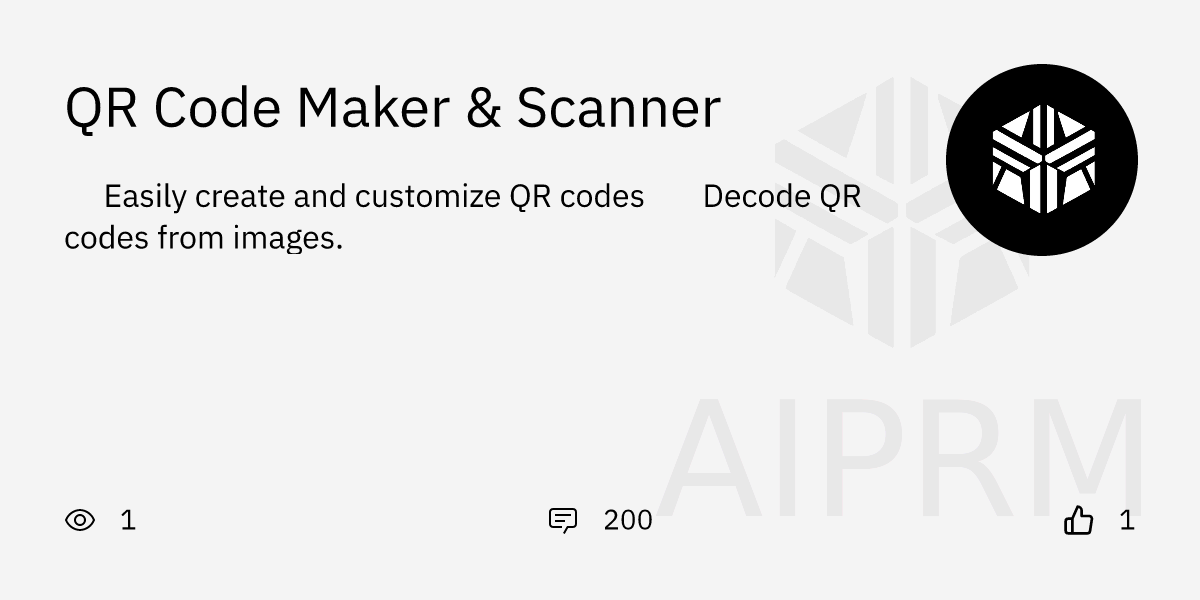 GPT "QR Code Maker & Scanner 🌟" - AIPRM for ChatGPT