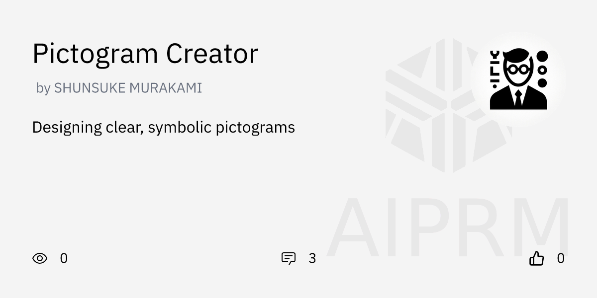 GPT "Pictogram Creator" by "SHUNSUKE MURAKAMI" - AIPRM for ChatGPT