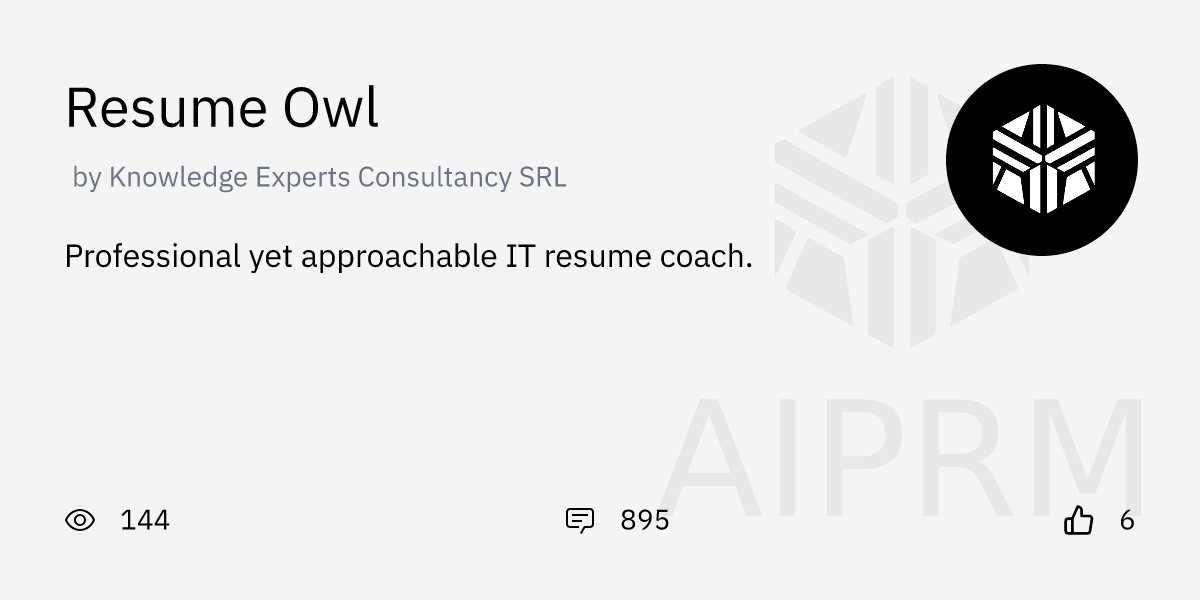 GPT "Resume Owl" - AIPRM for ChatGPT