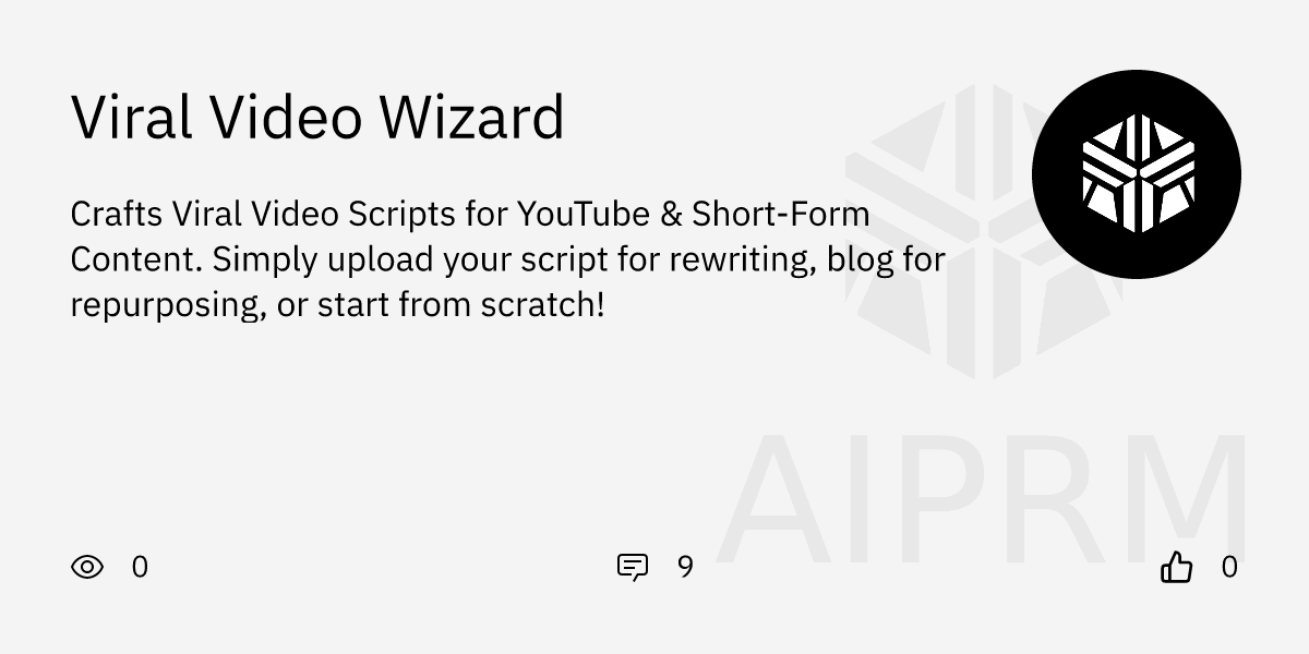 GPT "Viral Video Wizard" - AIPRM for ChatGPT