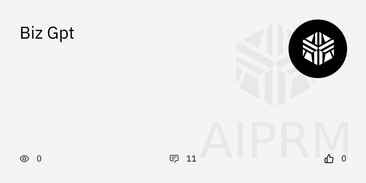 GPT "Biz Gpt" - AIPRM for ChatGPT