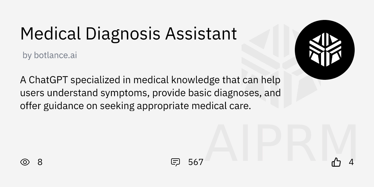 GPT "Medical Diagnosis Assistant" by "Delio AI" - AIPRM for ChatGPT