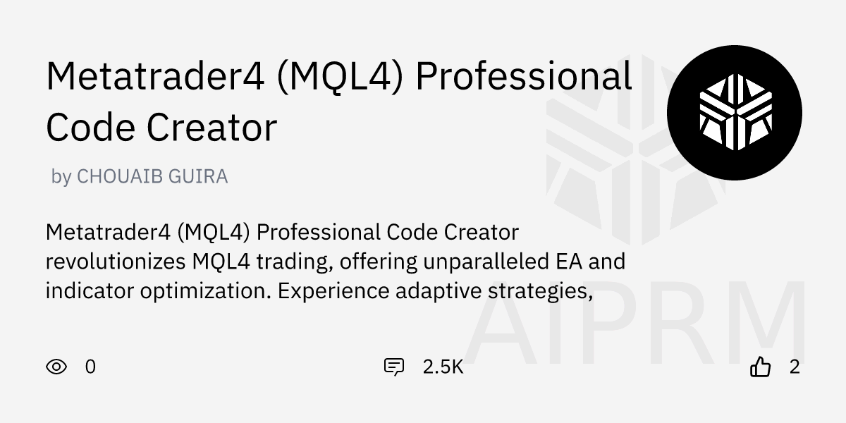 Gpt Metatrader4 Mql4 Professional Code Creator By Chouaib Guira