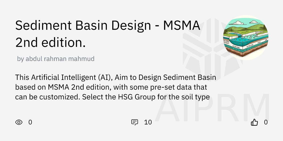 GPT "Sediment Basin Design - MSMA 2nd edition." by "abdul rahman mahmud ...