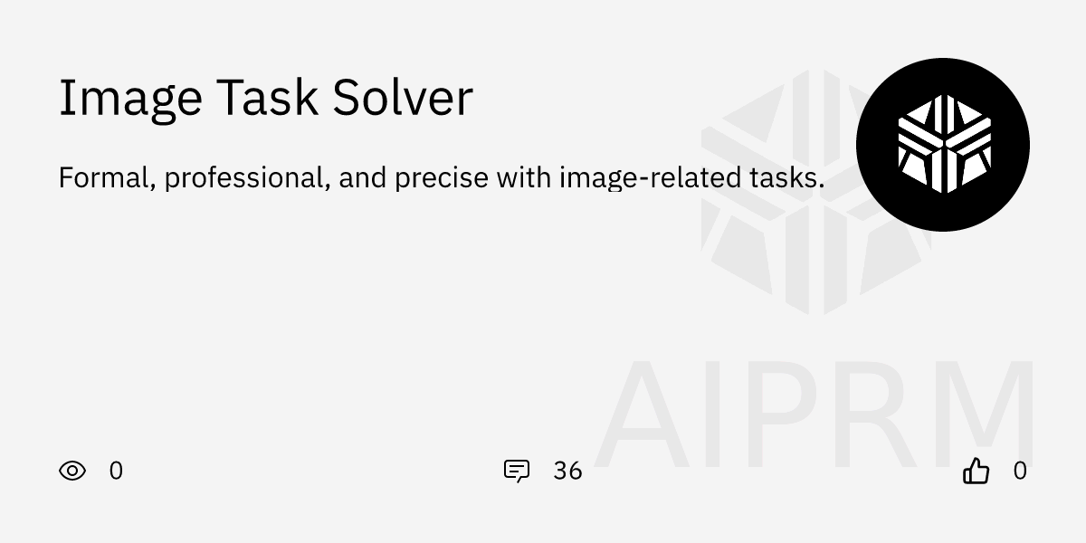 GPT "Image Task Solver" - AIPRM for ChatGPT