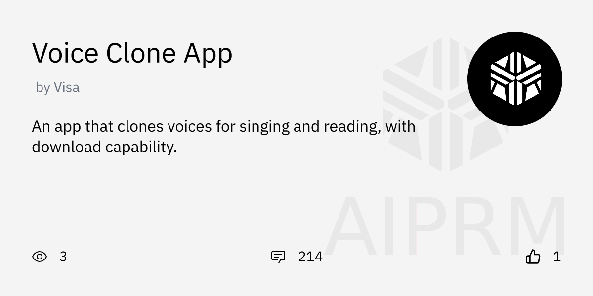 GPT "Voice Clone App" by "Visa" - AIPRM for ChatGPT