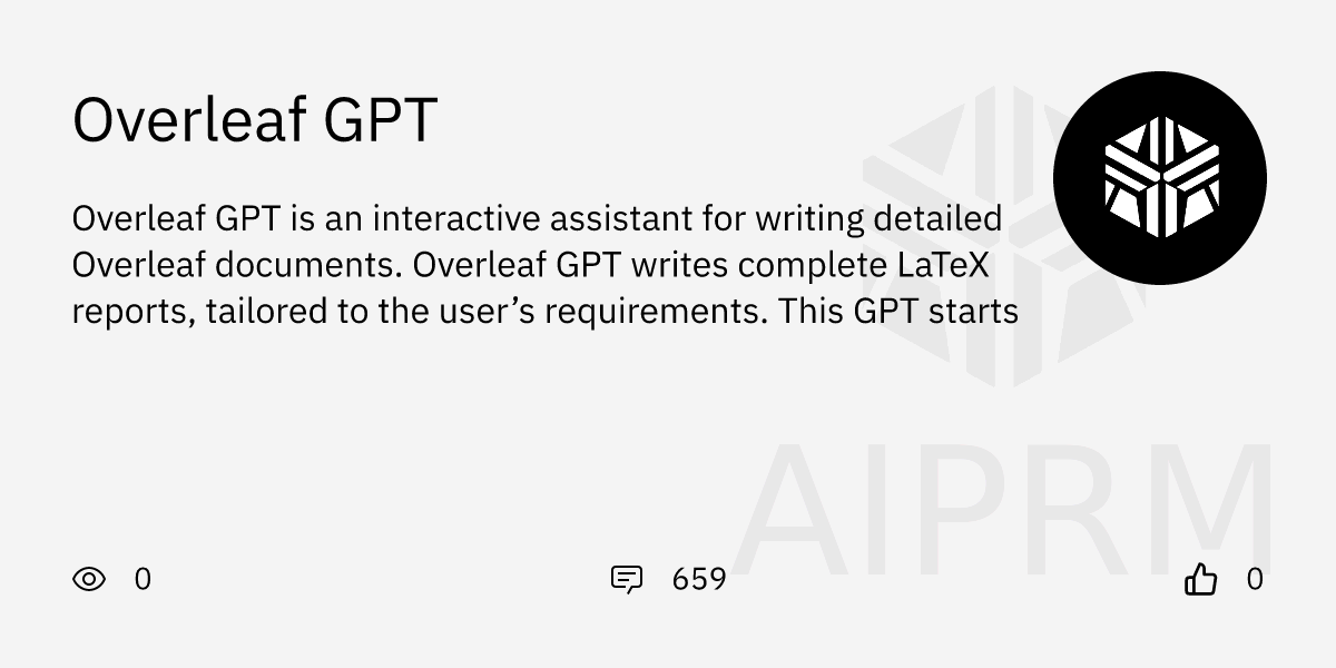 GPT "Overleaf GPT" - AIPRM for ChatGPT