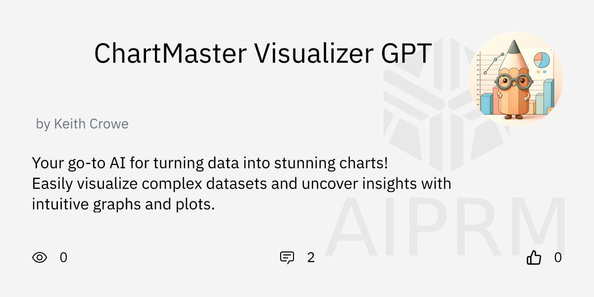 GPT "📊 ChartMaster Visualizer GPT 📈" by "Keith Crowe" - AIPRM for ChatGPT