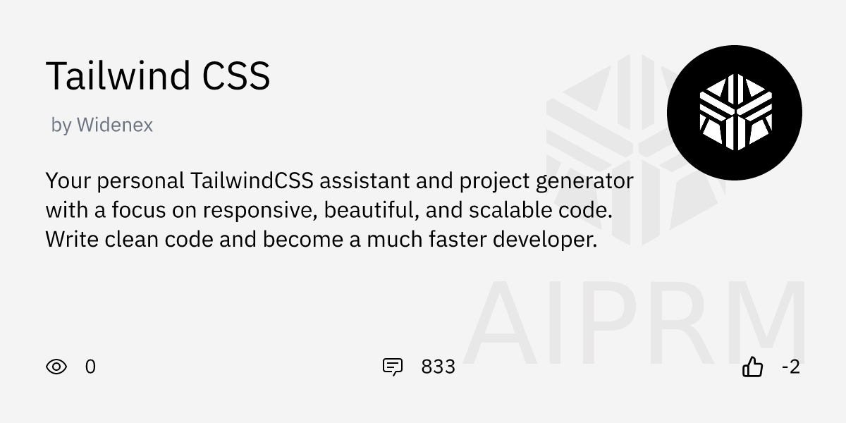 GPT "Tailwind CSS" by "Widenex" - AIPRM for ChatGPT