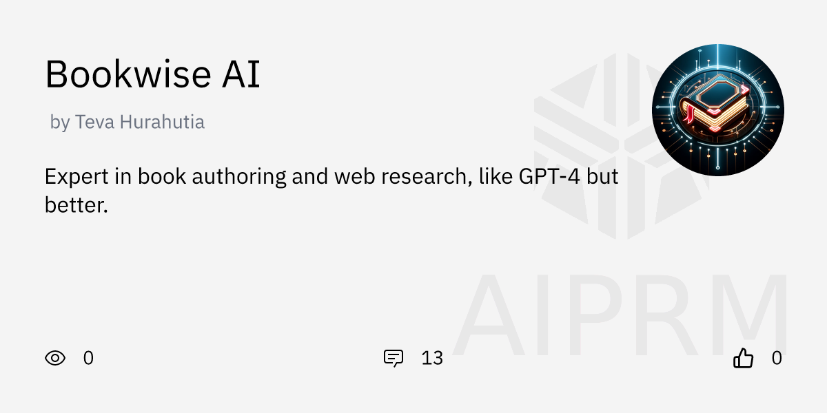 GPT "Bookwise AI" by "Teva Hurahutia" - AIPRM for ChatGPT