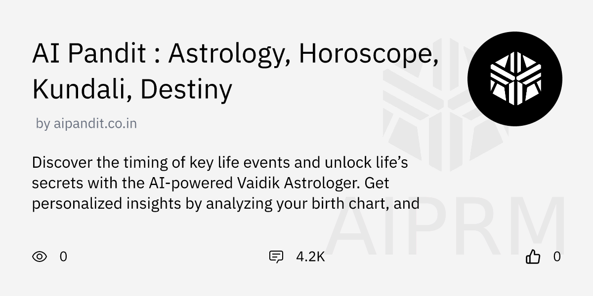 GPT "AI Pandit : Astrology, Horoscope, Kundali, Destiny" by "aipandit ...