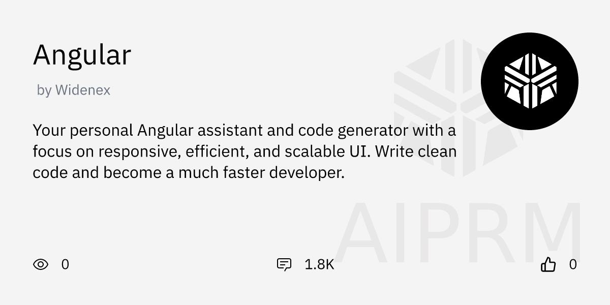 GPT "Angular" by "Widenex" - AIPRM for ChatGPT