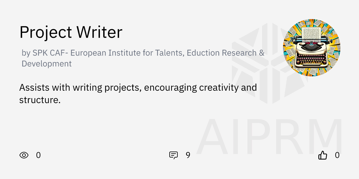 GPT "Project Writer" by "SPK CAF- European Institute for Talents ...