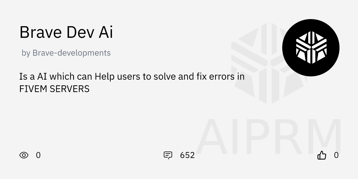 GPT "Brave Dev Ai" by "Brave-developments" - AIPRM for ChatGPT