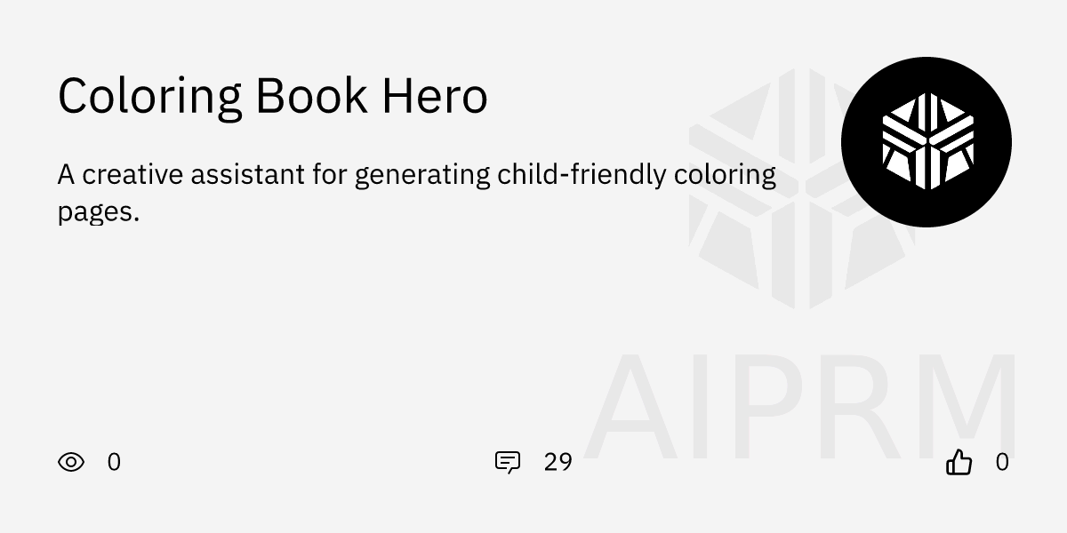 GPT "Coloring Book Hero" - AIPRM for ChatGPT
