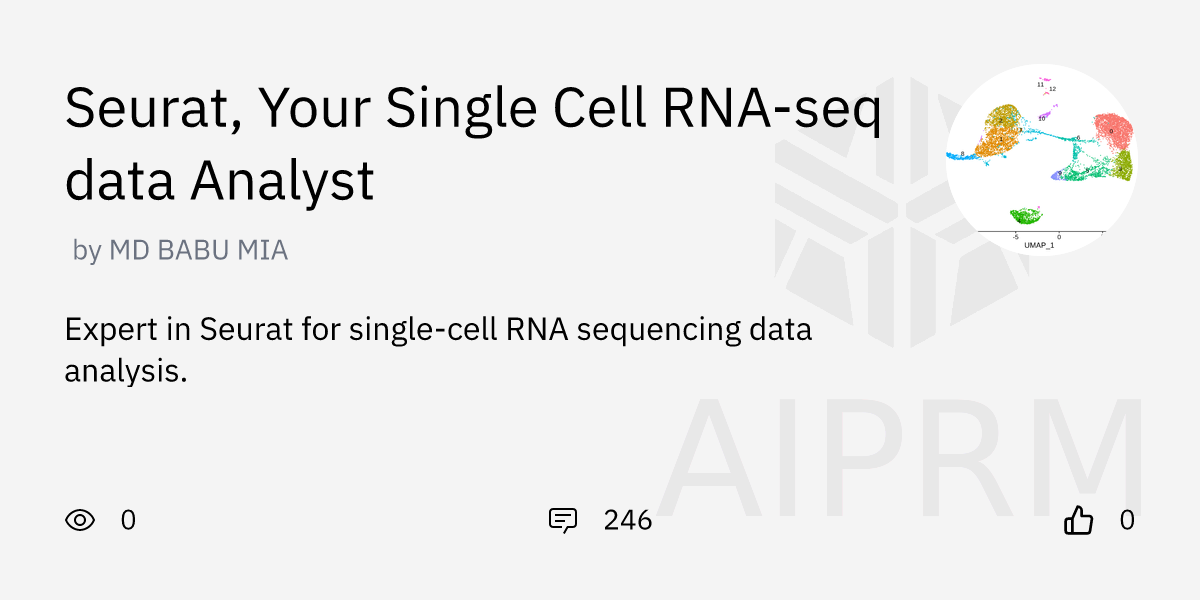 GPT "Seurat, Your Single Cell RNA-seq data Analyst" by "MD BABU MIA ...
