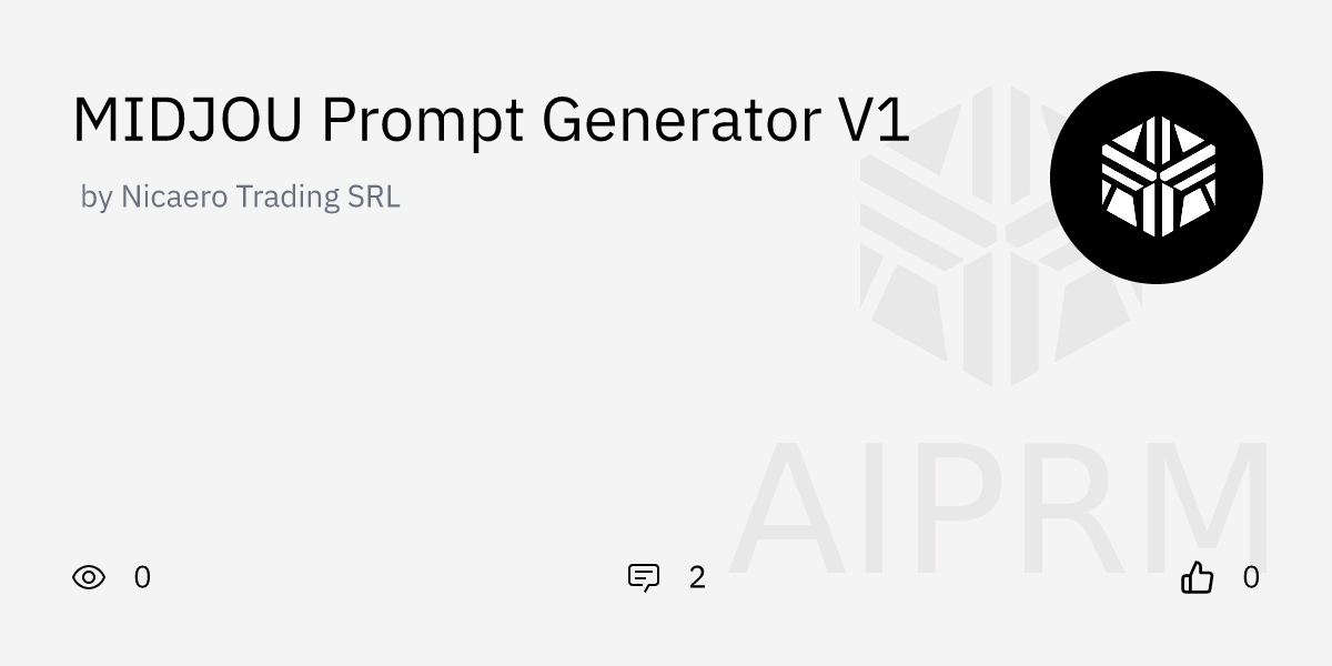 GPT "MIDJOU Prompt Generator V1" by "Nicaero Trading SRL" - AIPRM for ...