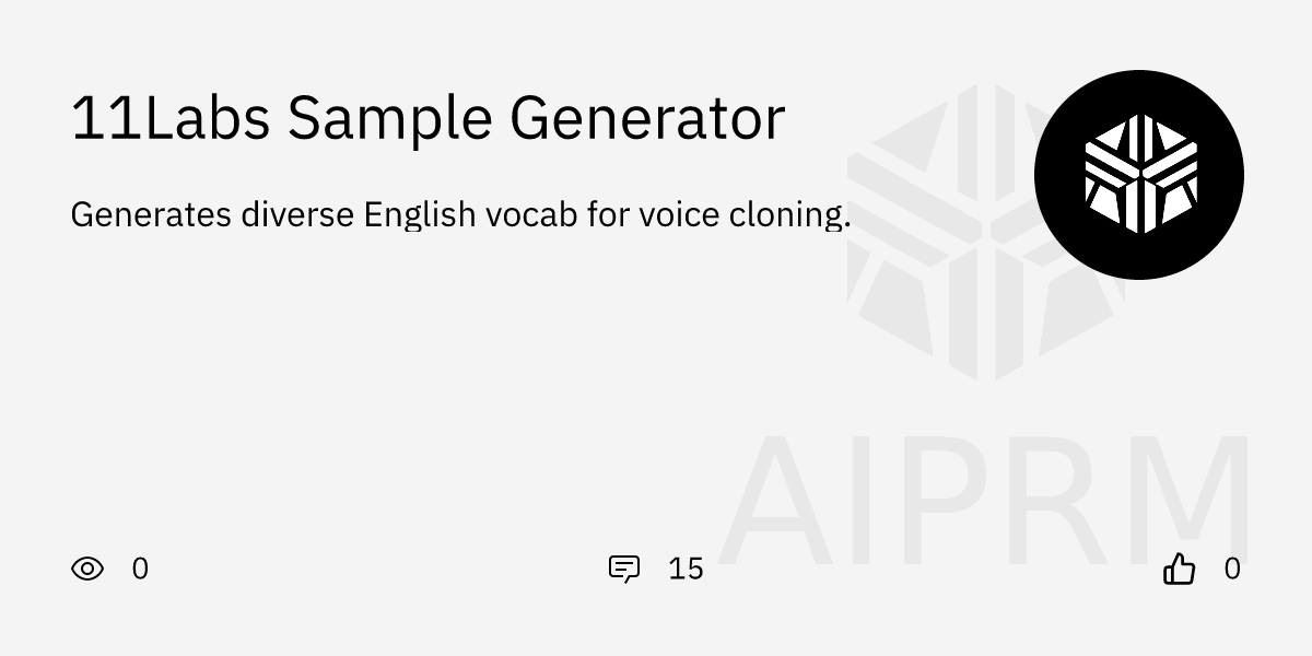 GPT "11Labs Sample Generator" - AIPRM for ChatGPT