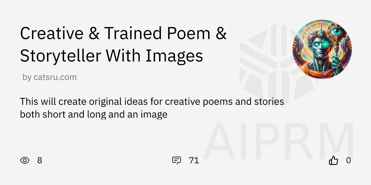 GPT "Creative & Trained Poem & Storyteller With Images" by "catsru.com ...