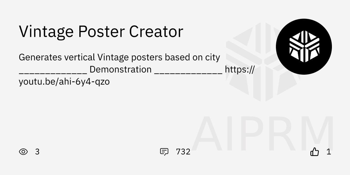 GPT "Vintage Poster Creator" by "ben messaoud" - AIPRM for ChatGPT