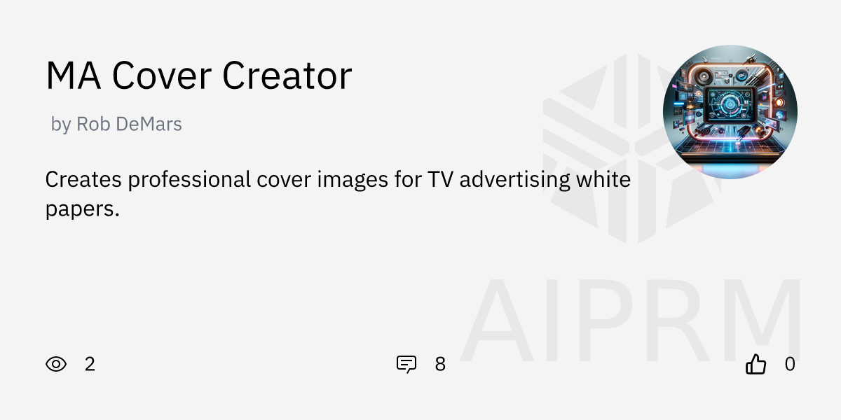 GPT "MA Cover Creator" by "Rob DeMars" - AIPRM for ChatGPT