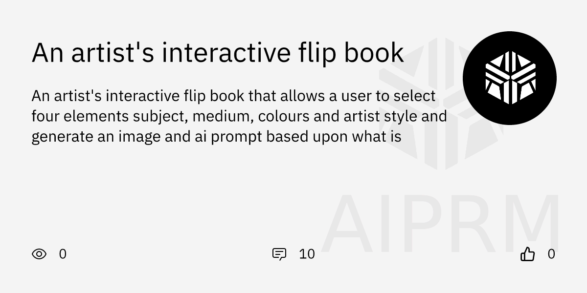 GPT "An artist's interactive flip book" - AIPRM for ChatGPT
