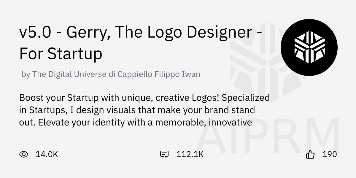 GPT "v5.0 - Gerry, The Logo Designer - For Startup" by "The Digital ...