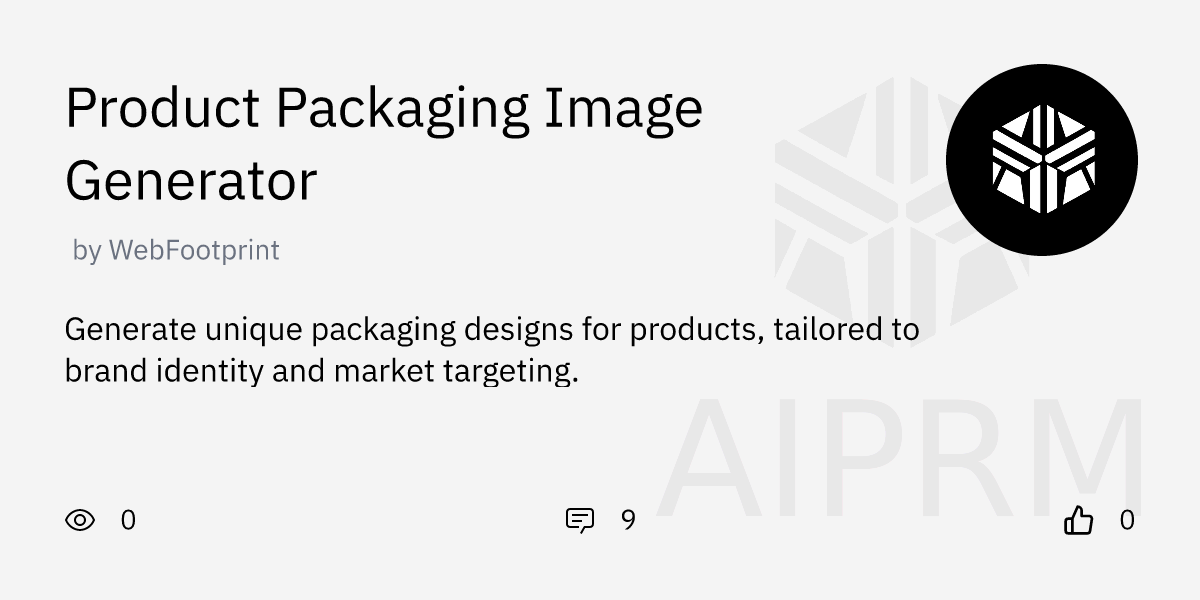 GPT "Product Packaging Image Generator" by "WebFootprint" - AIPRM for ...