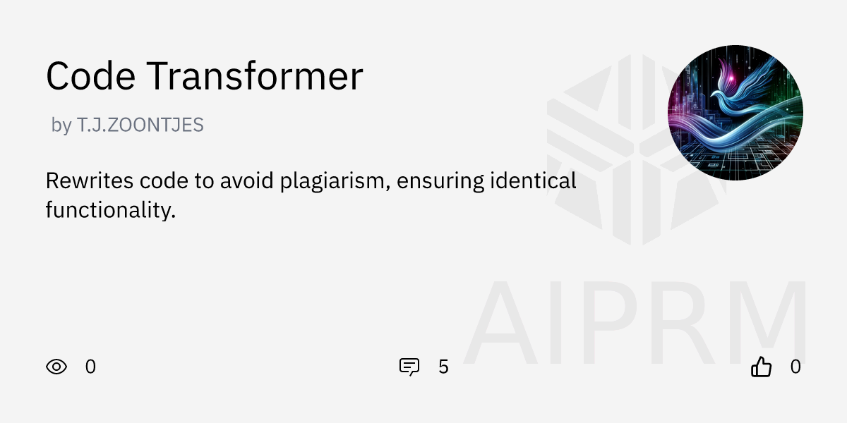 GPT "Code Transformer" by "T.J.ZOONTJES" - AIPRM for ChatGPT