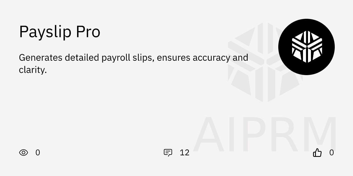 GPT "Payslip Pro" - AIPRM for ChatGPT