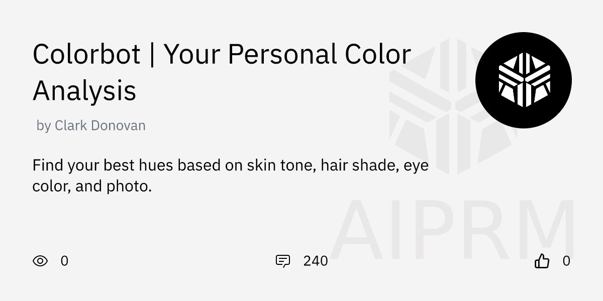 GPT "Colorbot | Your Personal Color Analysis" by "Clark Donovan ...