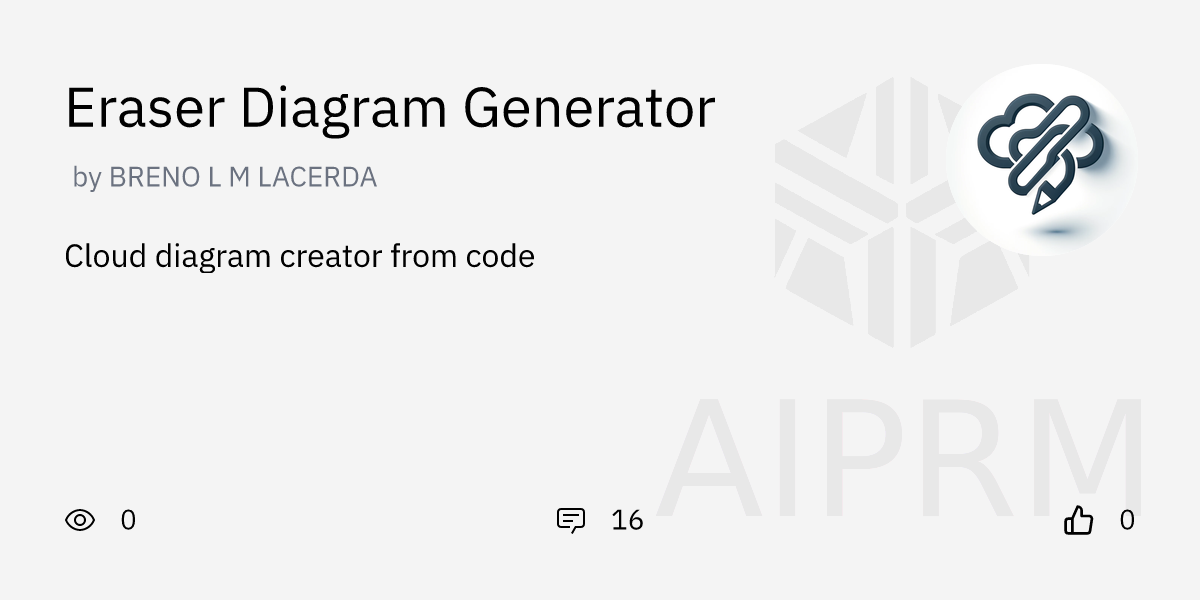 GPT "Eraser Diagram Generator" by "BRENO L M LACERDA" - AIPRM for ChatGPT