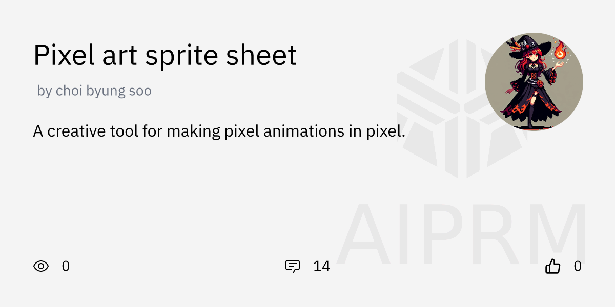 GPT "Pixel art sprite sheet" by "choi byung soo" - AIPRM for ChatGPT