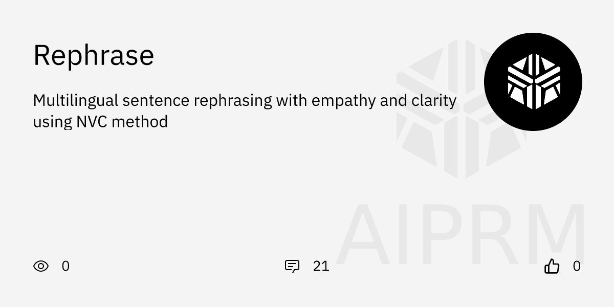 GPT "Rephrase" - AIPRM for ChatGPT