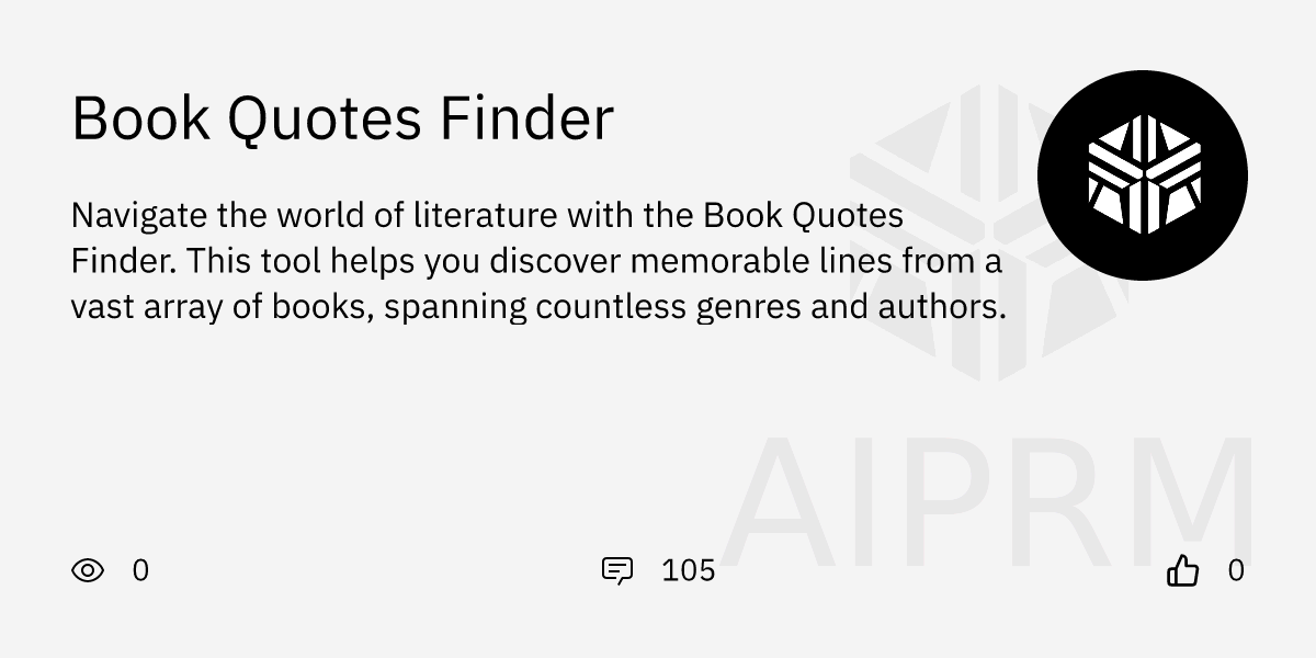 GPT "Book Quotes Finder" - AIPRM for ChatGPT
